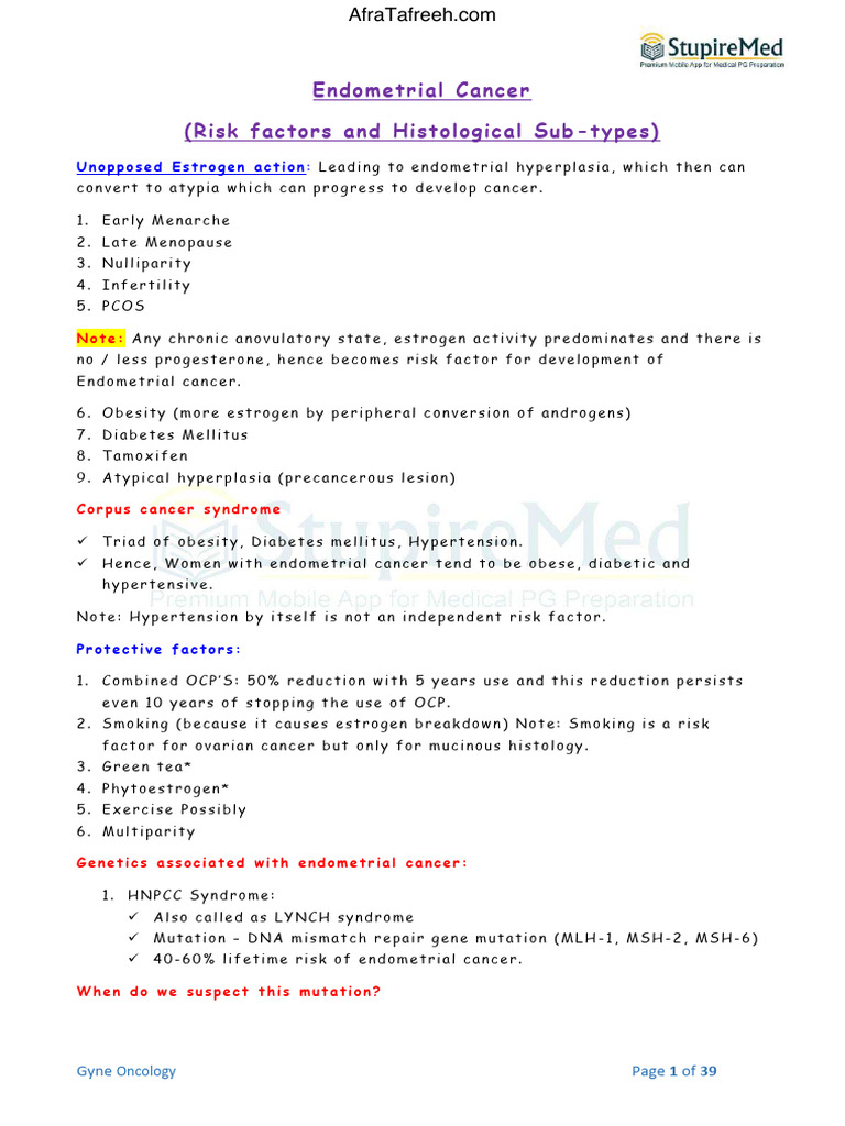 ObsNGyn - Gyna Oncology Atf | PDF | Ovarian Cancer | Cervical Cancer