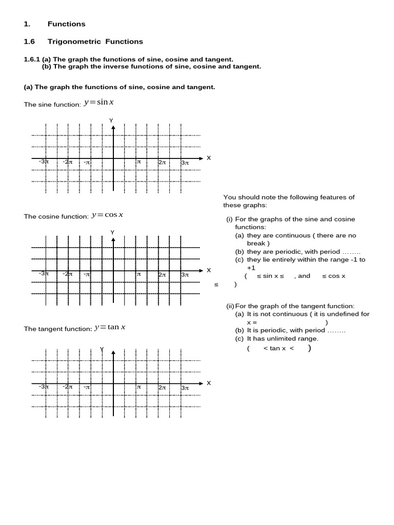 Note of Trigo Functions (2018) | PDF | Trigonometric Functions ...