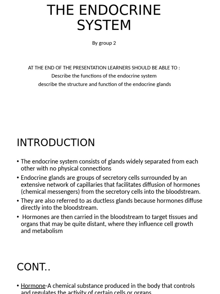 Overview of the Endocrine System | PDF | Adrenal Gland | Endocrine System