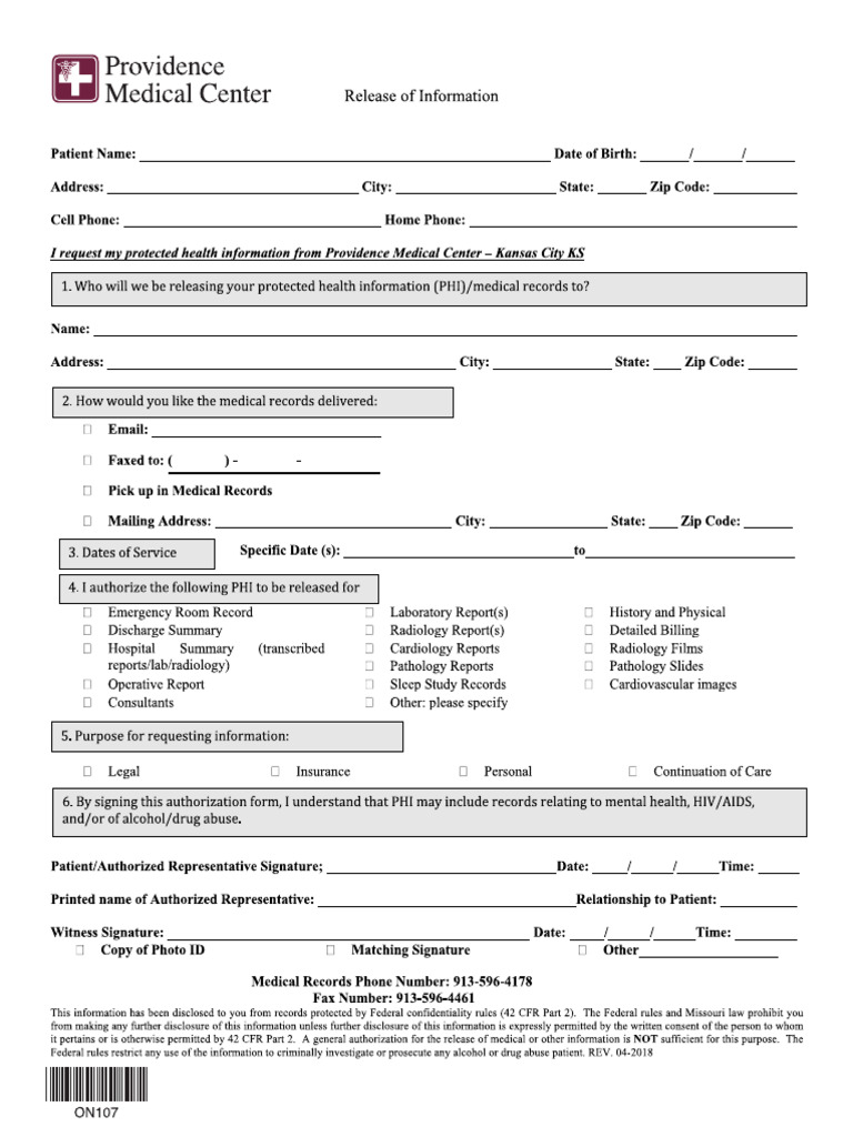 Request For Medical Records PMC | PDF