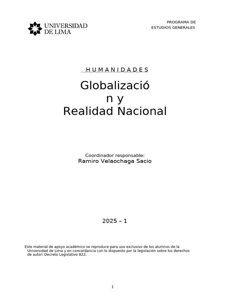Separata Globalización 2025-1 (1) (2) | PDF | Globalización | Colonialismo