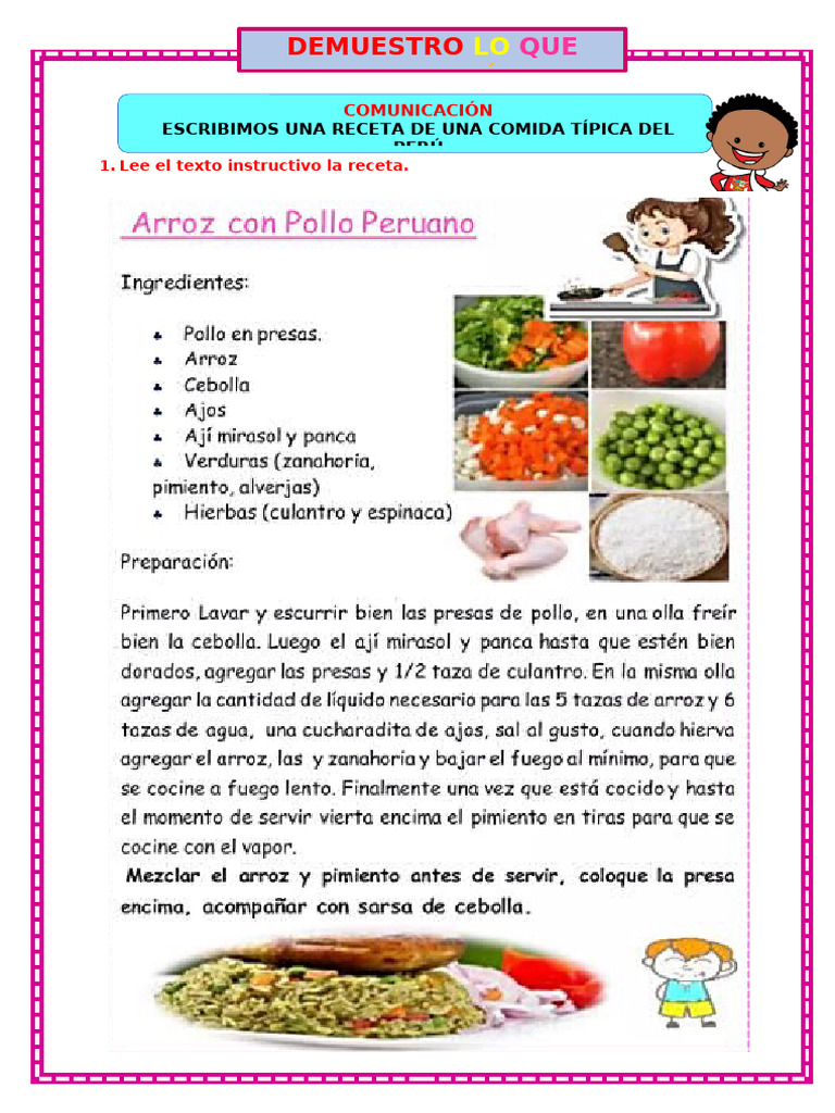 Ficha Comunicacion - Leemos y Escribimos Una Receta | PDF