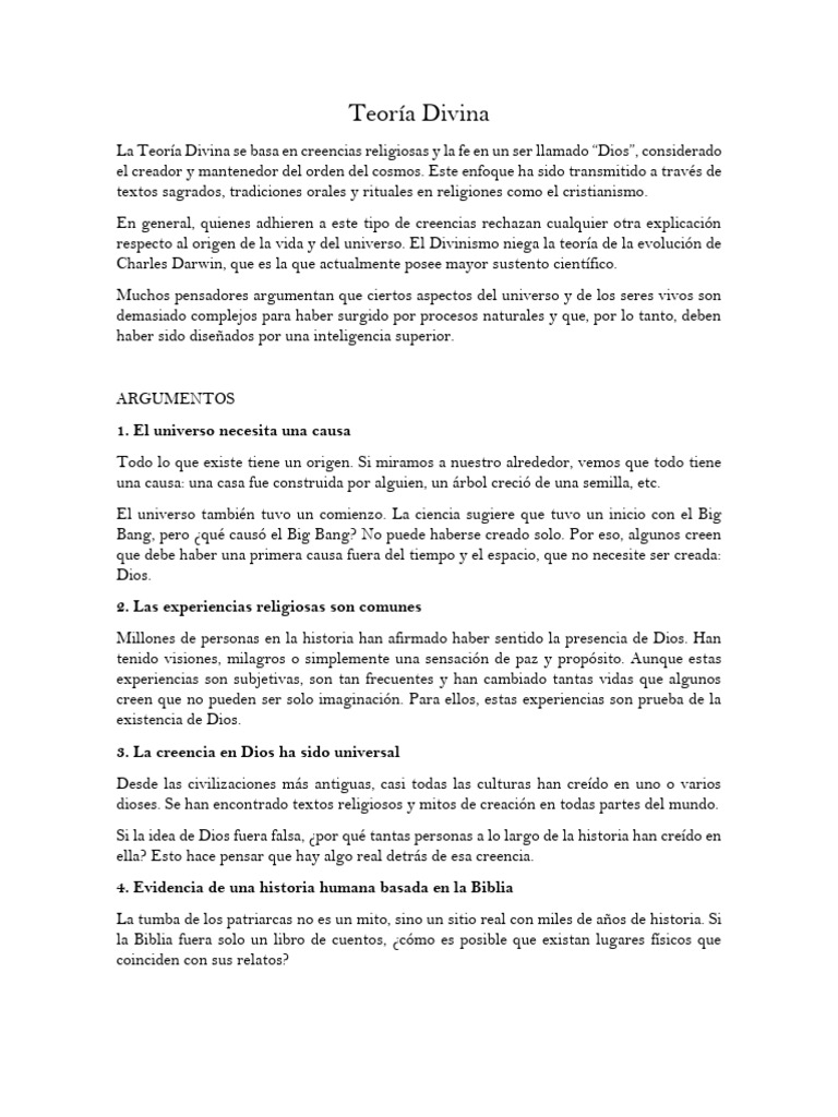 Teoría Divina | PDF | Dios | Universo