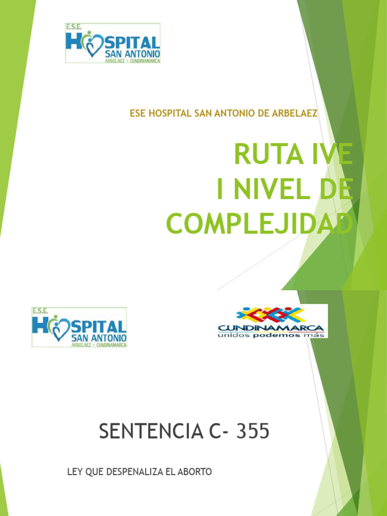 RUTA IVE I NIVEL DE COMPLEJIDAD | PDF | El embarazo | Aborto