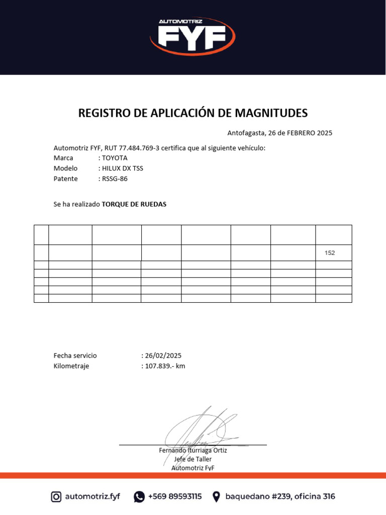 Cert - Torque RSSG-86 | PDF
