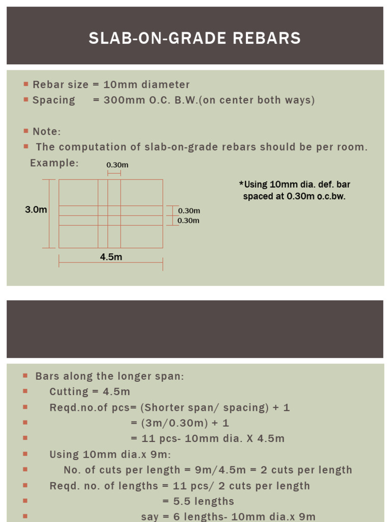 Reinforcing Bars 4 Slab On Grade 1 Pdf