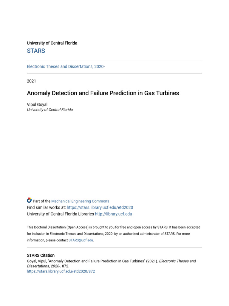 Anomaly Detection and Failure Prediction in Gas Turbines | PDF | Dependent And Independent ...