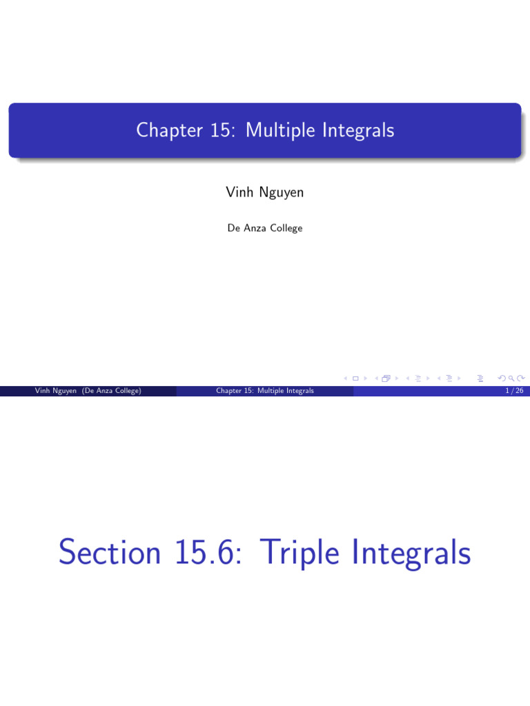 Understanding Triple Integrals | PDF | Integral | Mathematical Physics