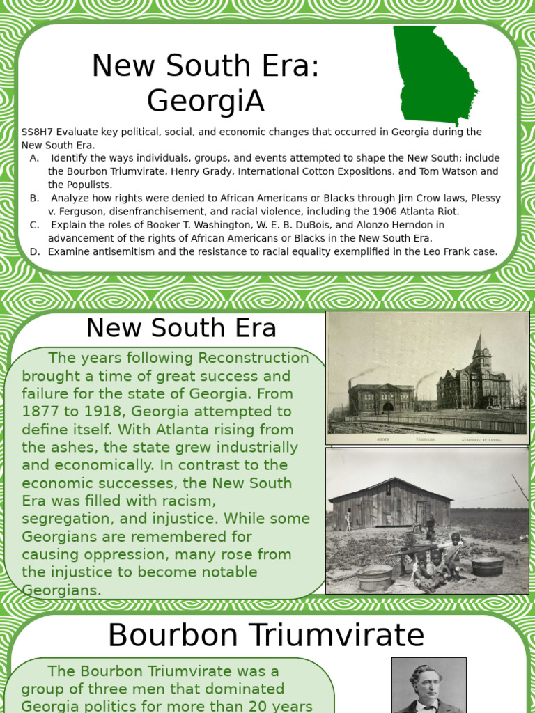 New South Era in Georgia 2022(1) | PDF | Jim Crow Laws | Society Of The ...
