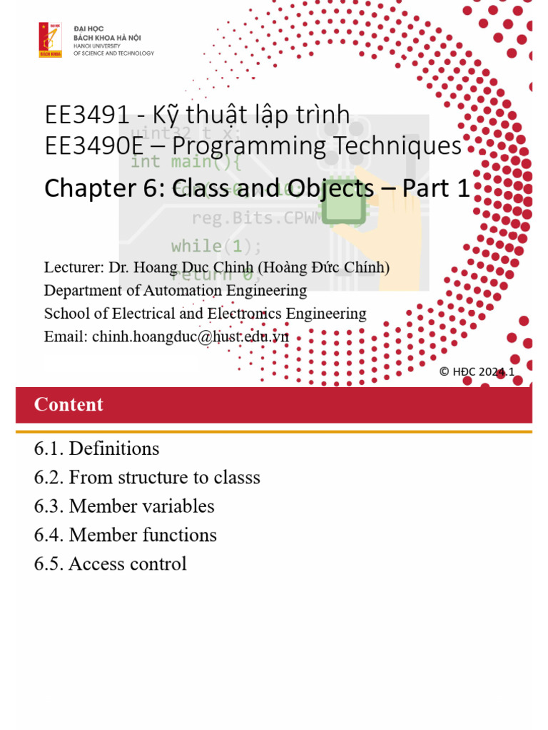 Chapter6_Class_and_Objects_part1 | PDF | Object Oriented Programming | Computer Programming