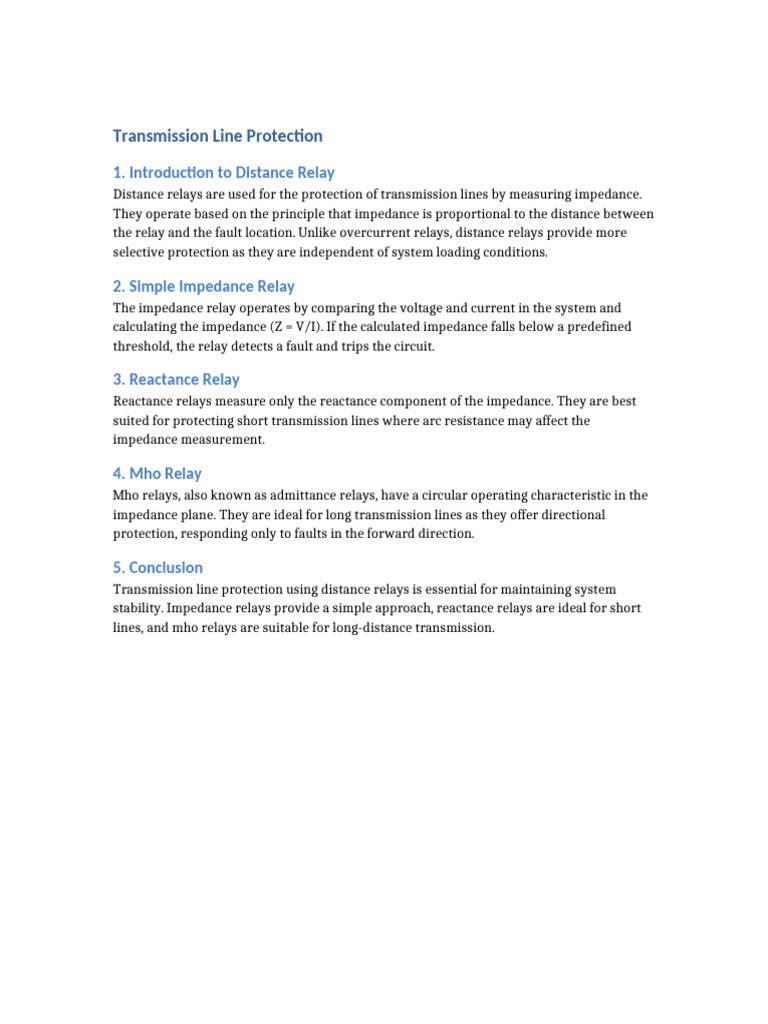 Transmission Line Protection | PDF
