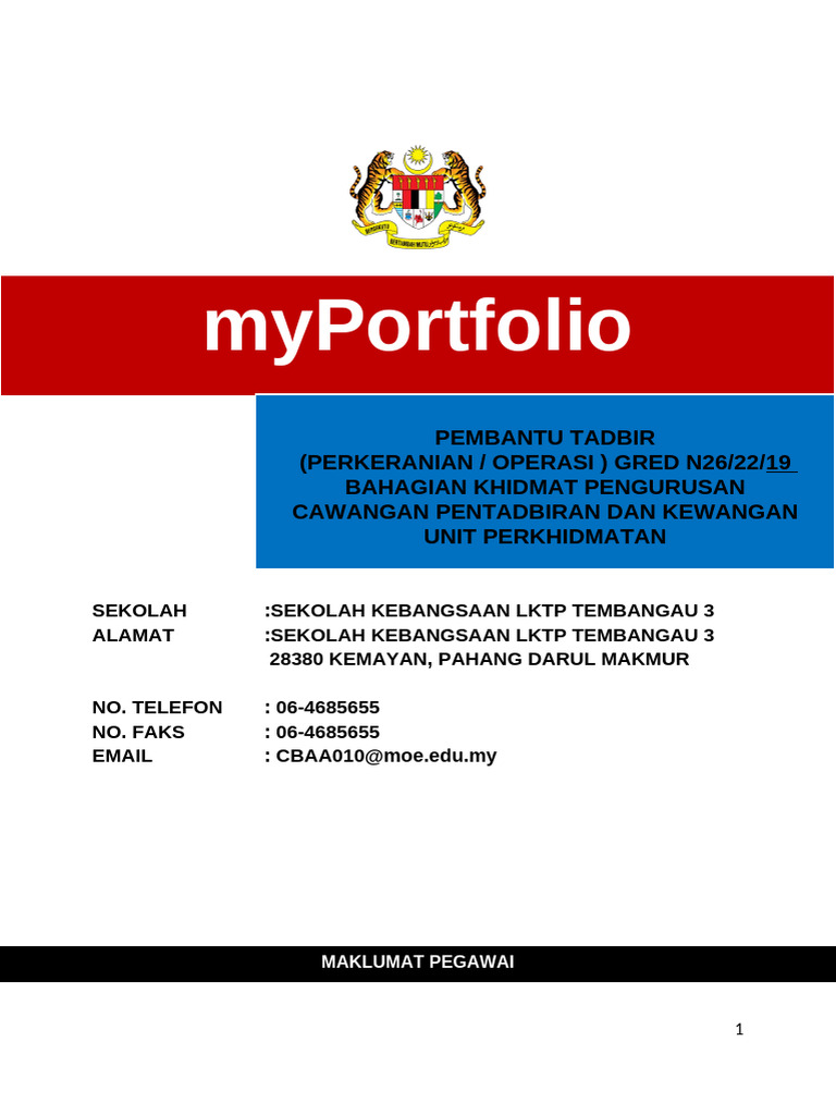 Myportfolio (Pembantu Tadbir) | PDF