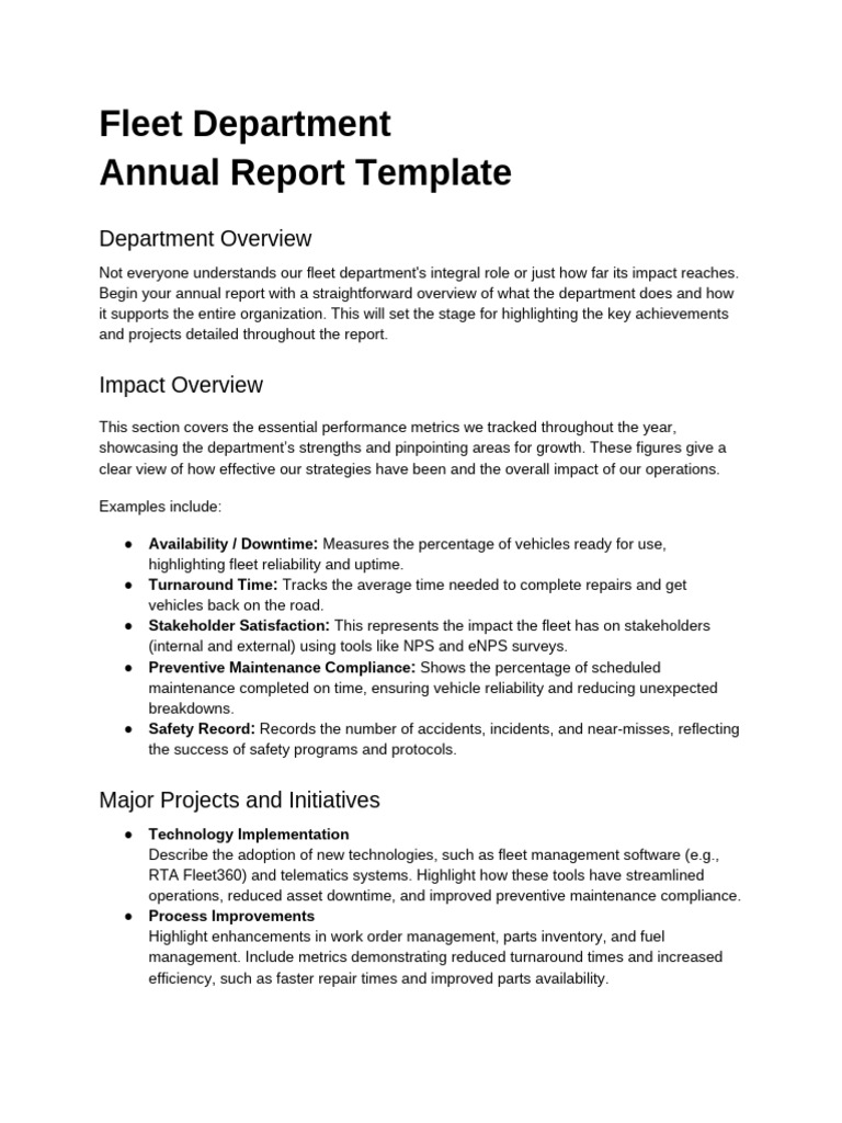 RTA Fleet Report Template | PDF | Reliability Engineering | Business