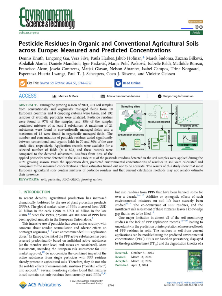 Chlorpyrifos Residues in European Soils | PDF | Pesticide | Ddt