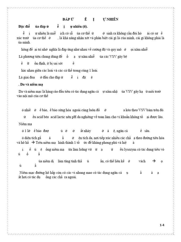 ĐÁP ỨNG MIỄN DỊCH TỰ NHIÊN | PDF
