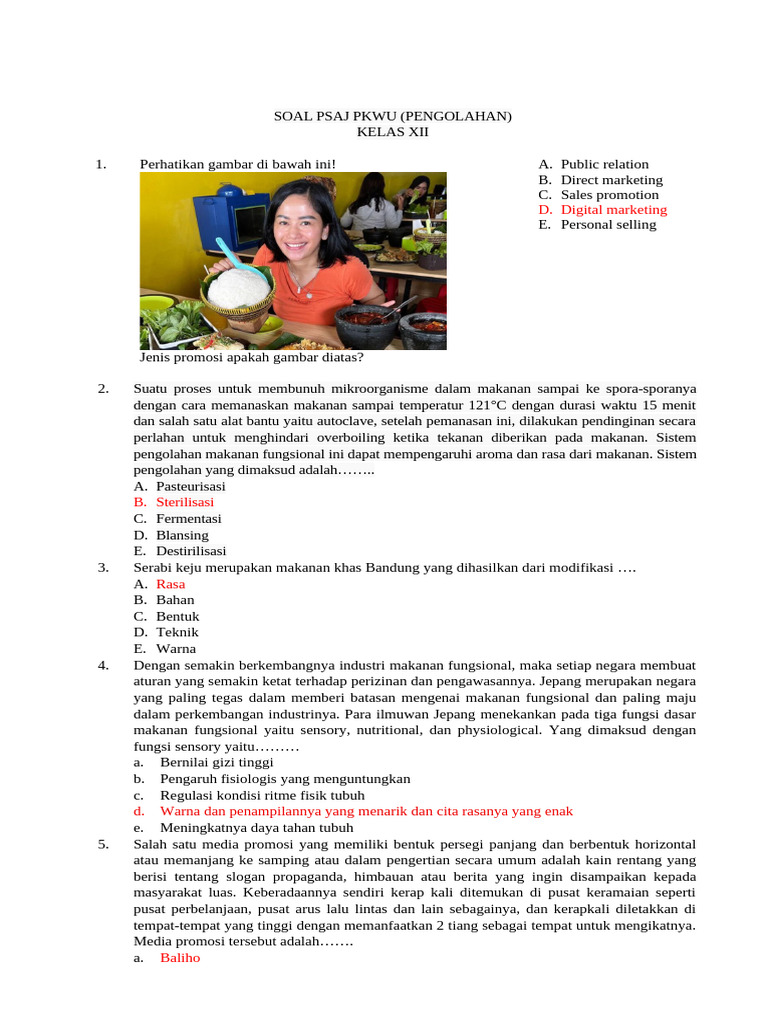 SOAL PSAJ PKWU TA 2024-2025 | PDF