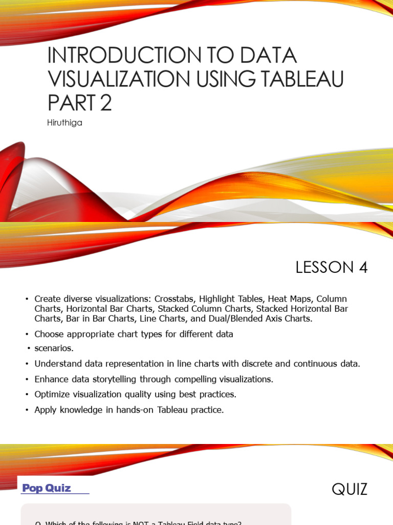 Tableau For Data Analysis - Part 2 | PDF | Chart | Hierarchy