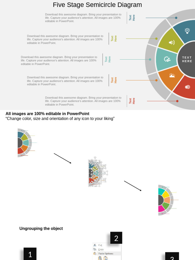 Semi Circular Free PowerPoint Template WD | PDF