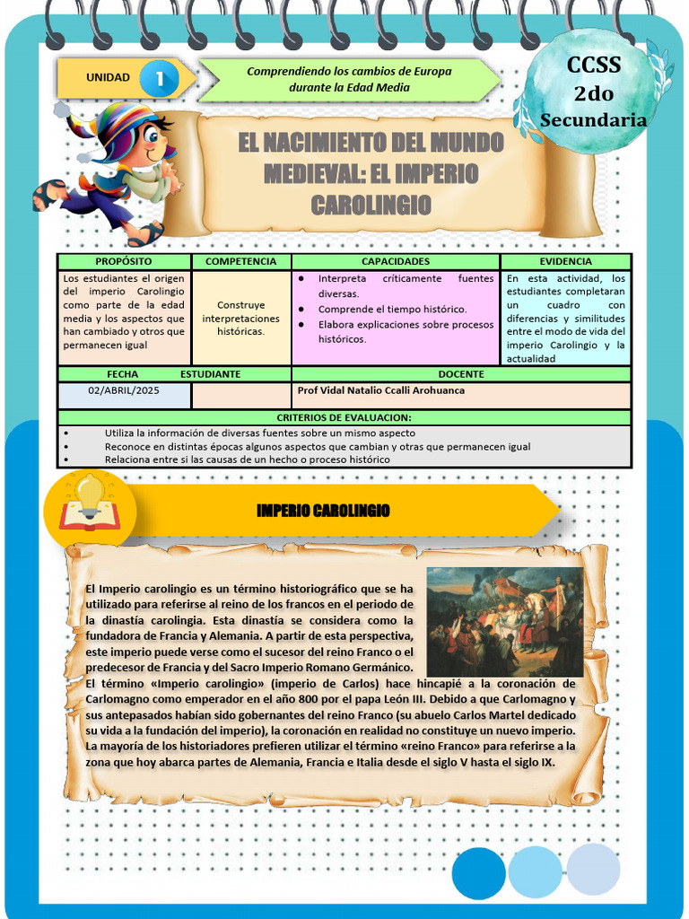 Ficha de Actividad S2 (U1) (2° Grado) - CCSS | PDF | Carlomagno | Edades medias