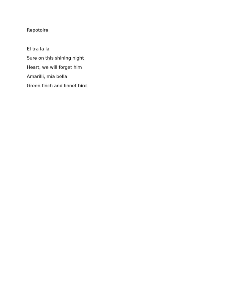 Musical Selections for Repotoire | PDF