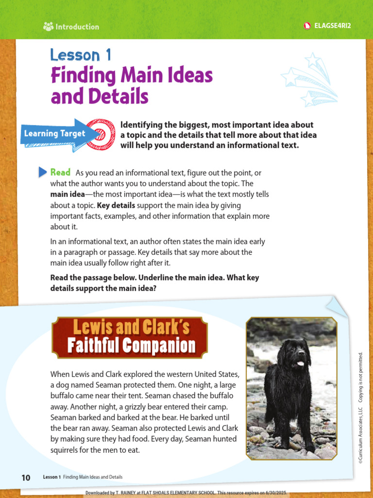 Main Ideas and Details in Texts | PDF | Tiger | Zoo
