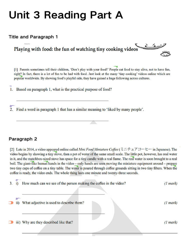 Unit 3 Reading Part A | PDF
