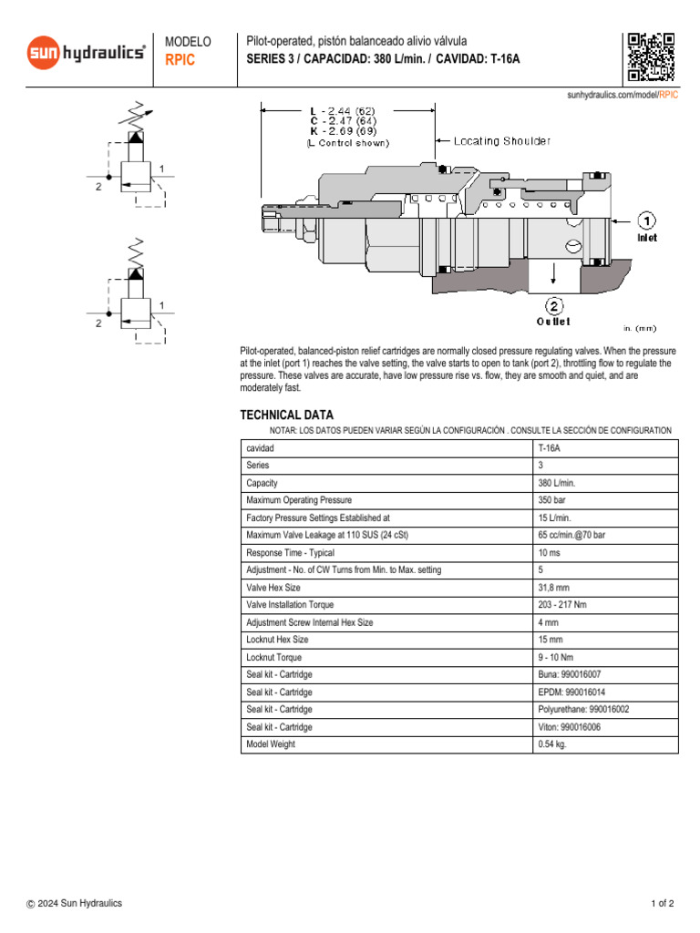 RPIC Balanced-Piston Relief Valve Guide | PDF | Valve | Mechanical ...