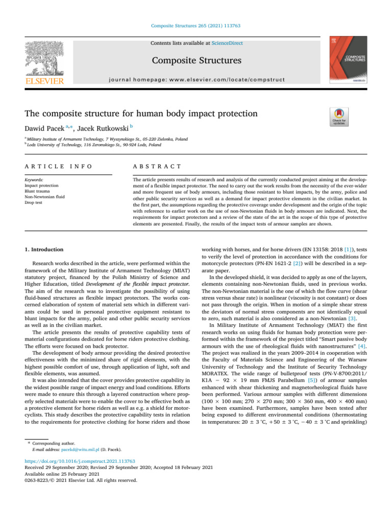 Flexible Impact Protectors for Safety | PDF | Viscosity | Rheology