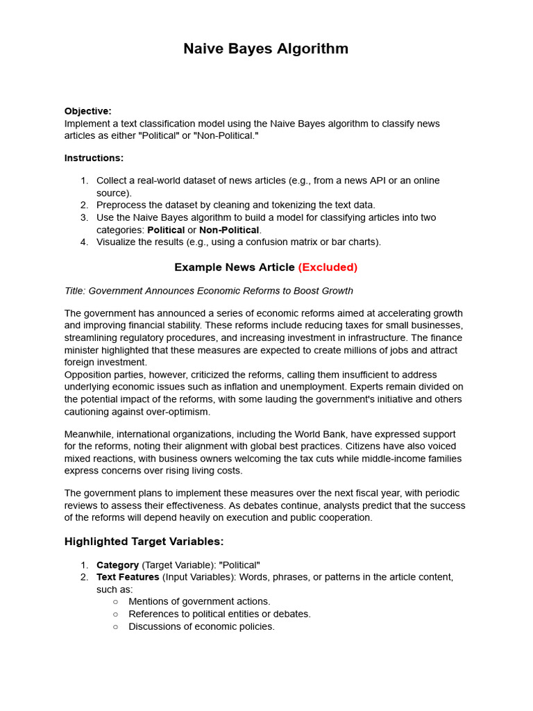 Naive Bayes Algorithm | PDF