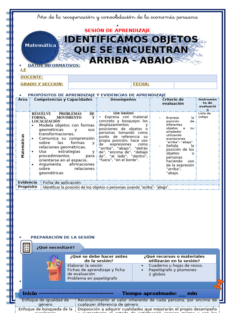Identificación de Posiciones: Arriba-Abajo | PDF | Aprendizaje ...