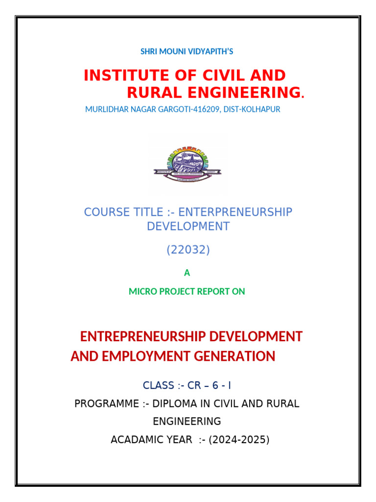 Microproject EDP (49 to 54) | PDF | Entrepreneurship | Agriculture