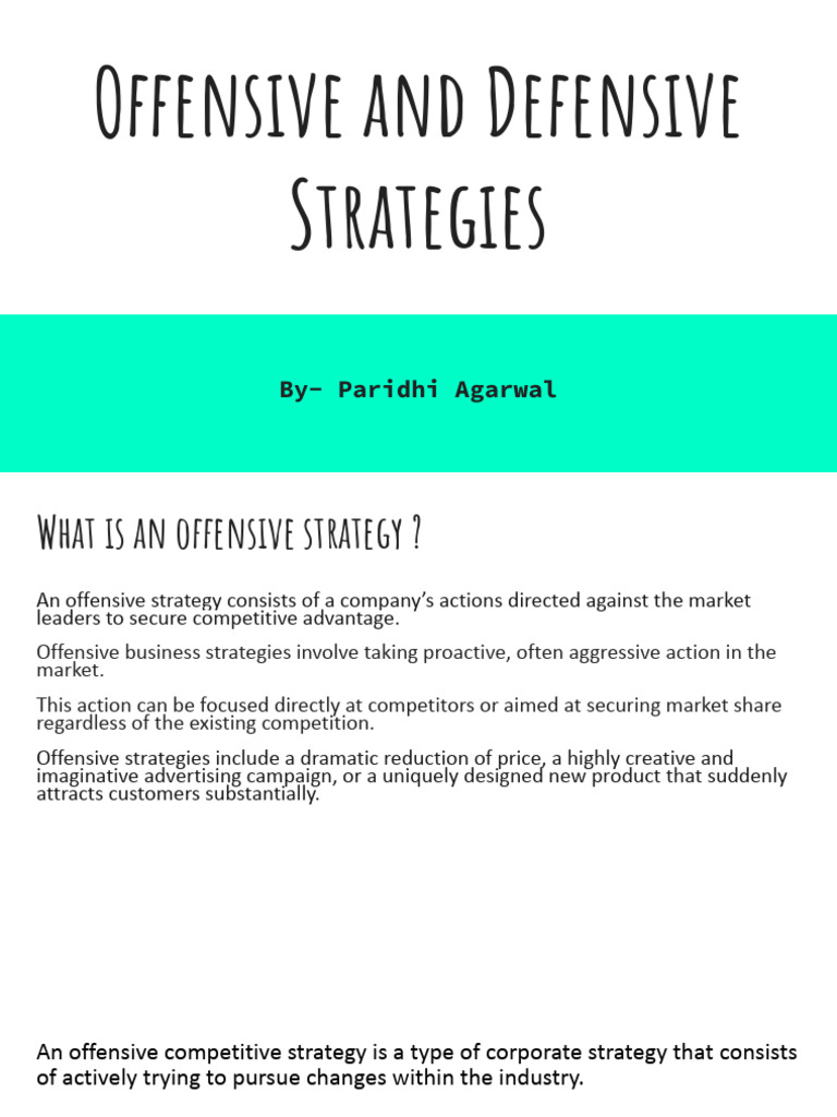 Offensive and Defensive Strategies | PDF | Marketing | Strategic Management