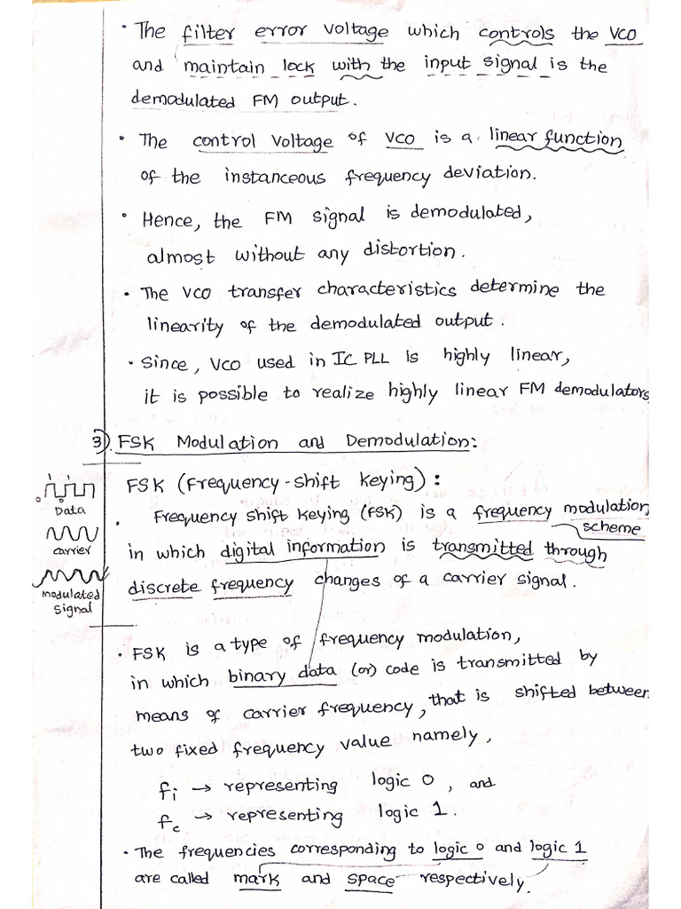 notes - 3.8 FSK modulation and demodulation | PDF