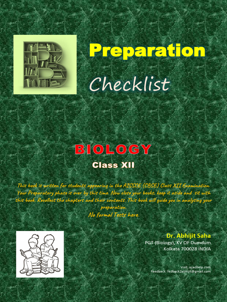 XII Bio Checklist Complete | PDF | Menstrual Cycle | Dominance (Genetics)