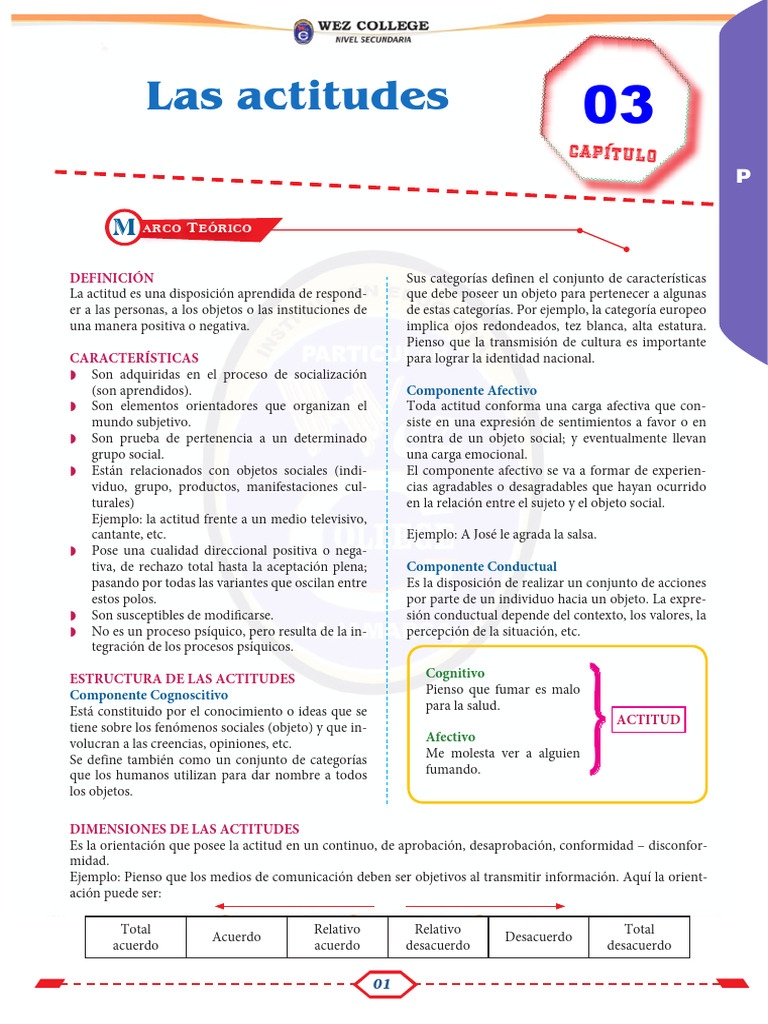 2º DPCC TEMA 03 - LAS ACTITUDES | PDF | Actitud (psicología) | Comportamiento
