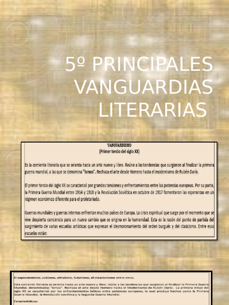 5º Principales Vanguardias Literarias | PDF