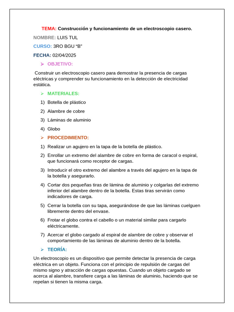 INFORMKE DE FISICA | PDF | Electrostática | Ciencias fisicas