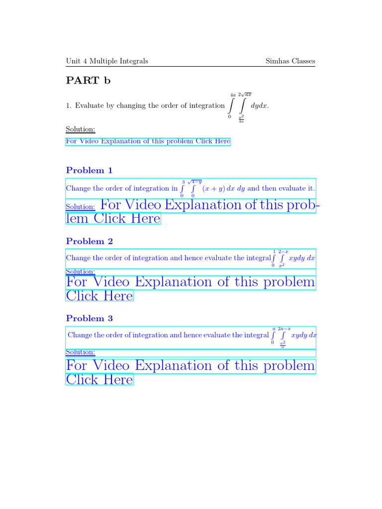 23MA101 Unit 5 Mulitple Integrals | PDF | Area | Analytic Geometry