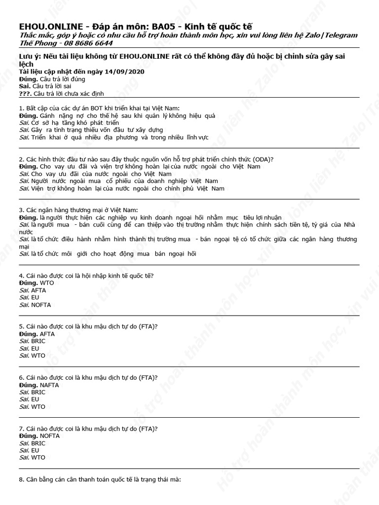 BA05 - Kinh Tế Quốc Tế | PDF