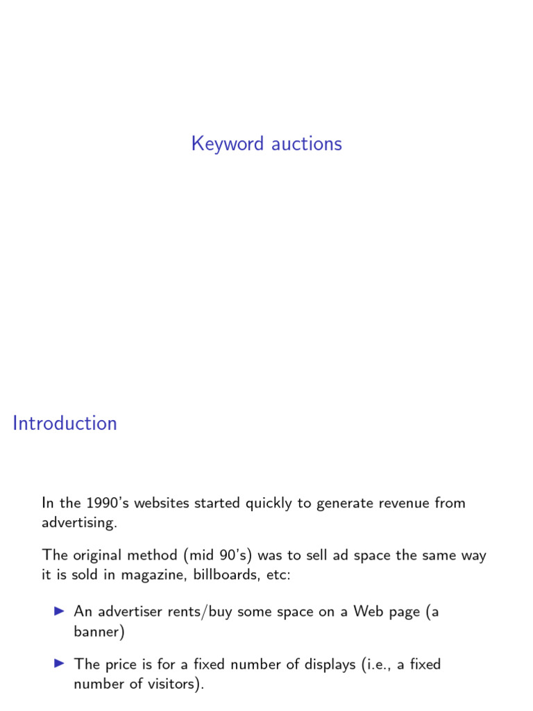 CH 05 - Keyword Auctions - Annotated | PDF | Online Advertising | Auction