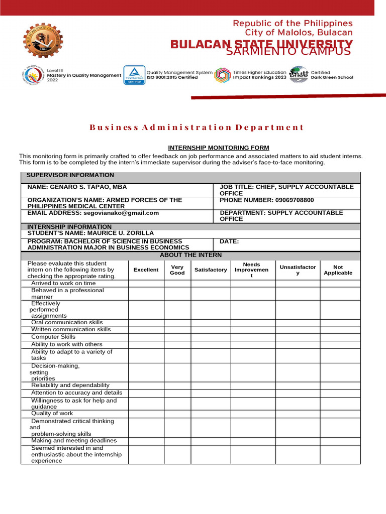 F5-Internship-Monitoring-Form | PDF