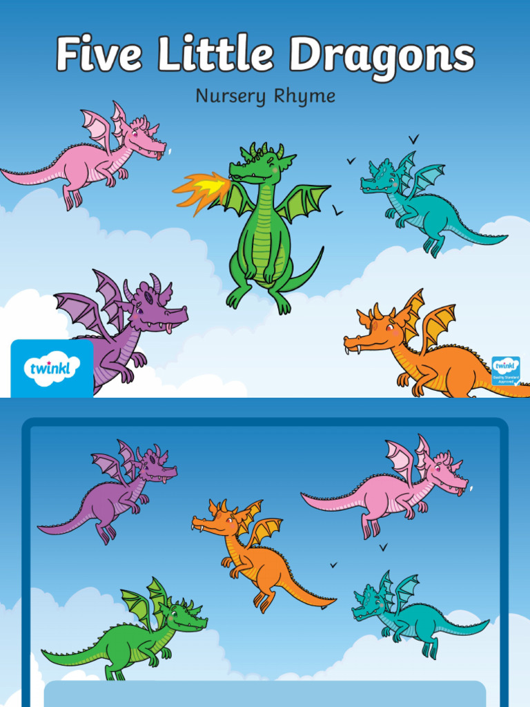 T TP 2678237 Five Little Dragons Nursery Rhyme Powerpoint - Ver - 2 | PDF