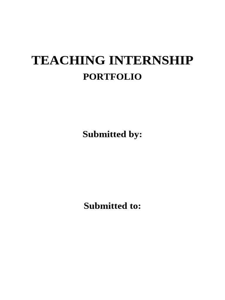 TEACHING-INTERNSHIP-PORTFOLIO(no design) | PDF | Lesson Plan | Job ...