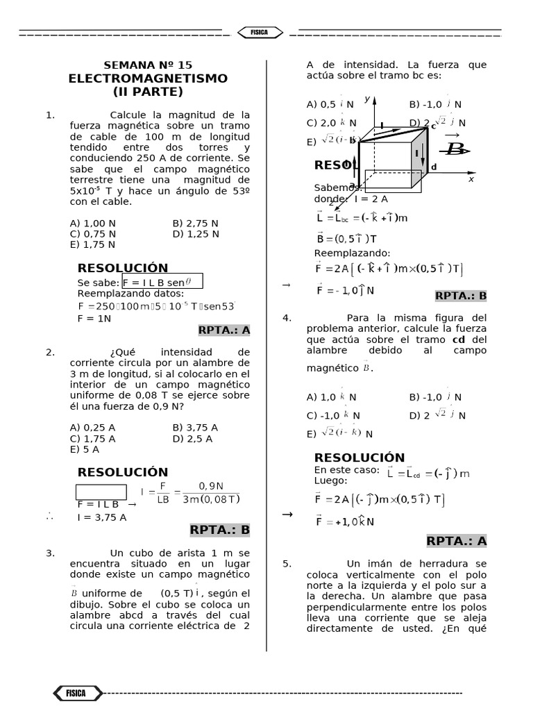Ejercicios Resueltos de Electromagnetismo | PDF | Inducción electromagnética | Campo magnético