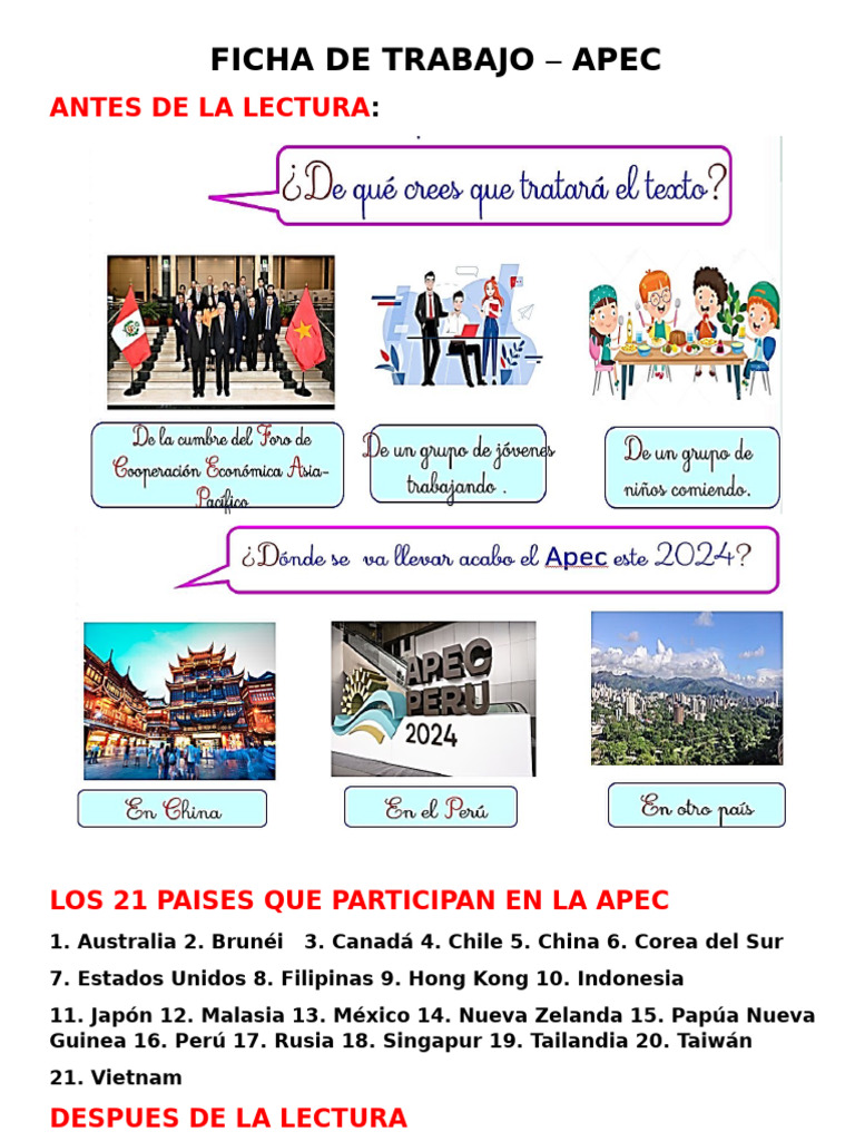 Ficha Del Lectura - Apec | PDF