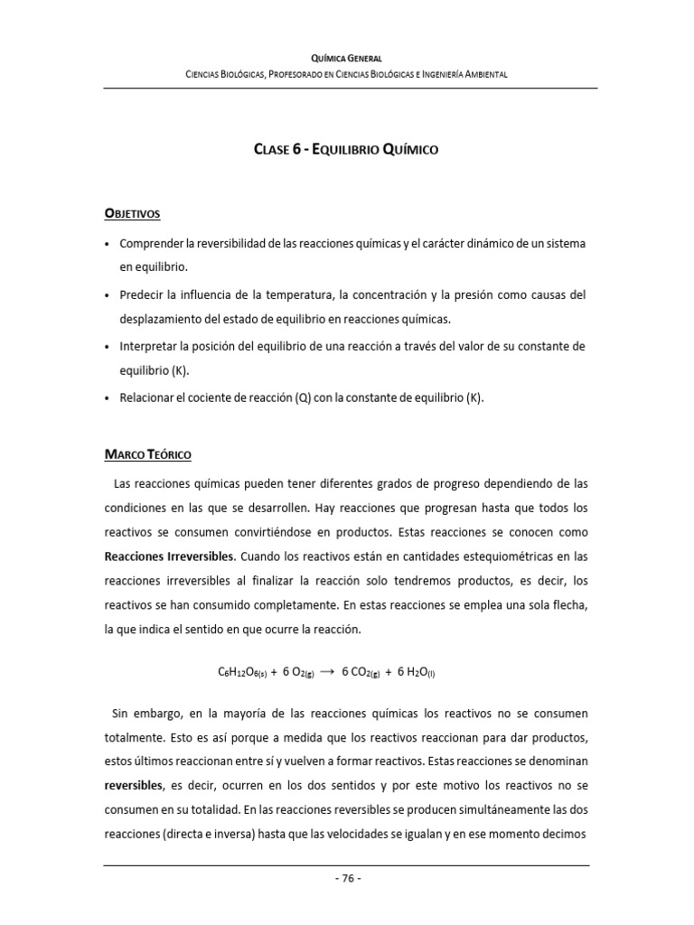 Eq Qco | PDF | Equilibrio químico | Reacciones químicas