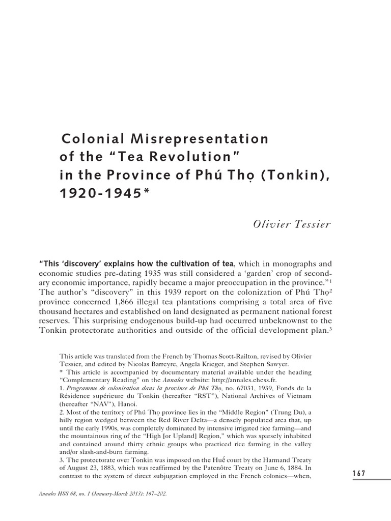 Colonial Misrepresentation of The Tea Revolution in The Province of Phu ...