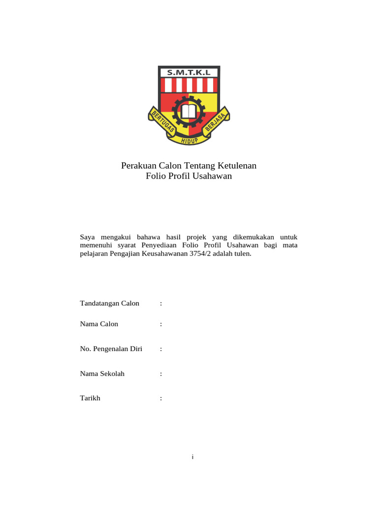 Folio Profil Usahawan Berjaya | PDF