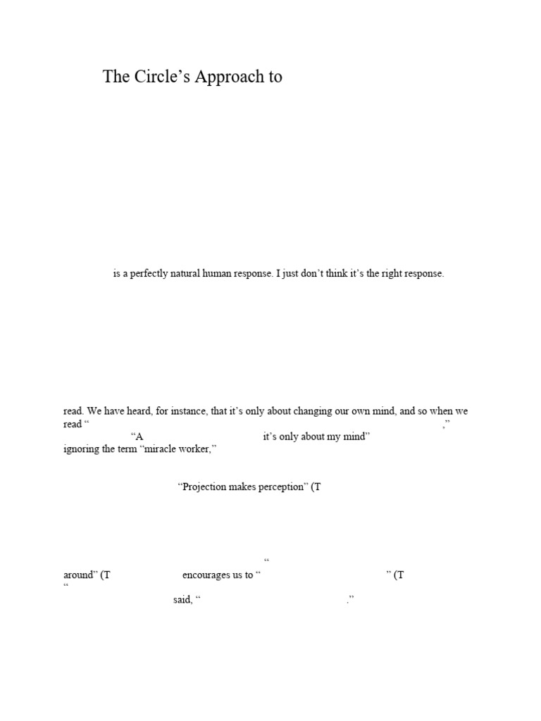 1 The Circles Approach | PDF | Jesus | Miracle