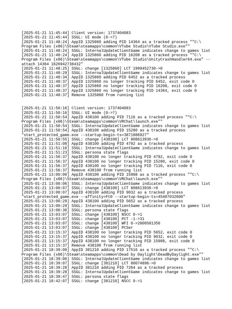 Gameprocess Log | PDF | Computing | Software